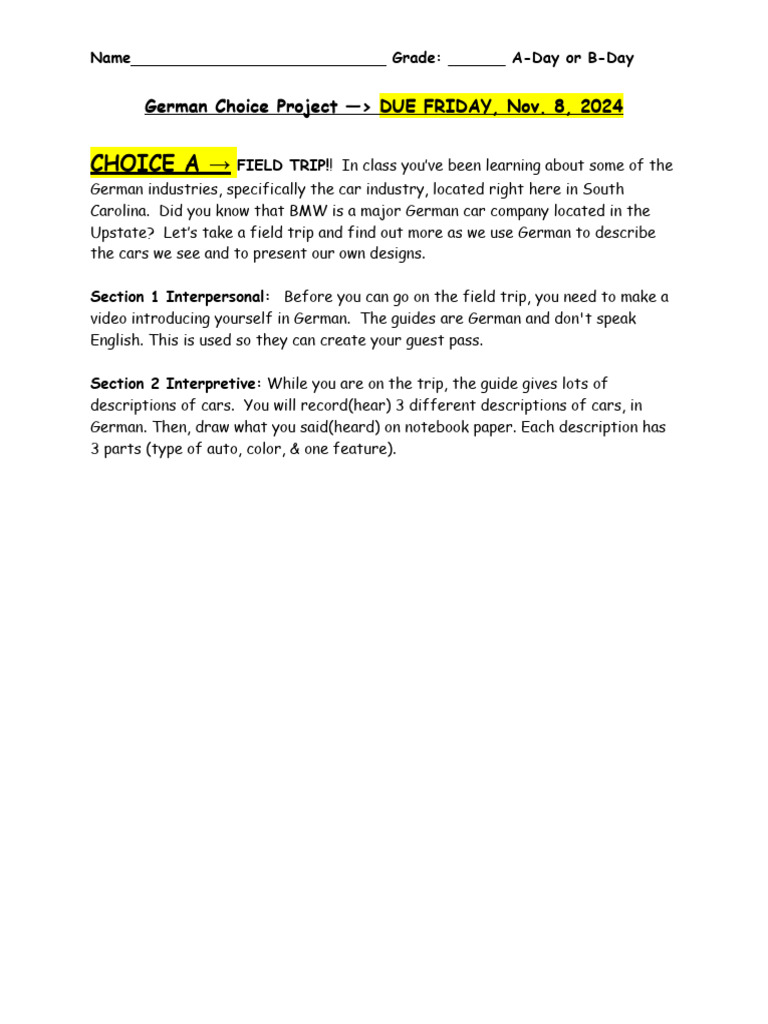 Kelvin Gutierrez - German Choice Project - 18860339 | PDF