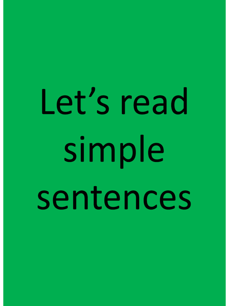 Lets Read Simple Sentences | PDF