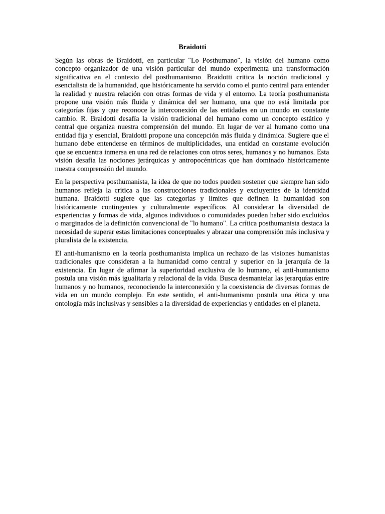 Braidotti | PDF | Comprensión | Vida