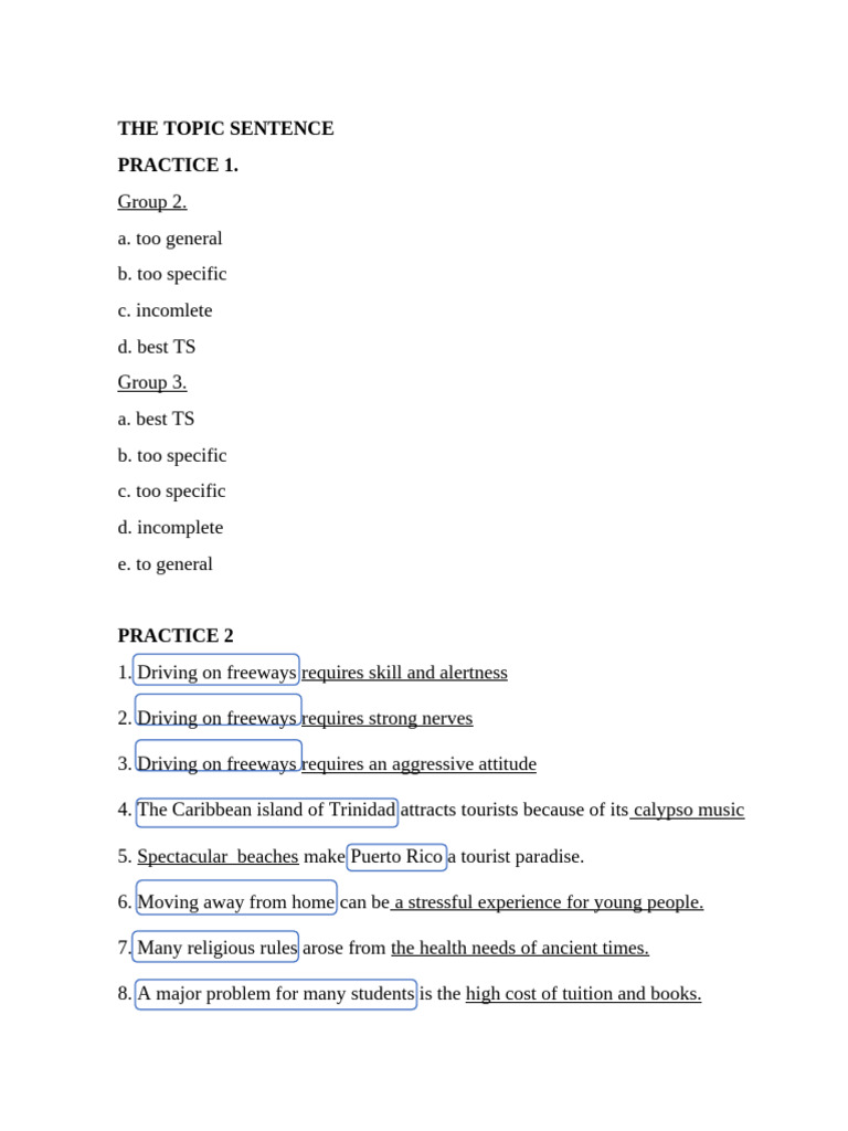 The Topic Sentence | PDF