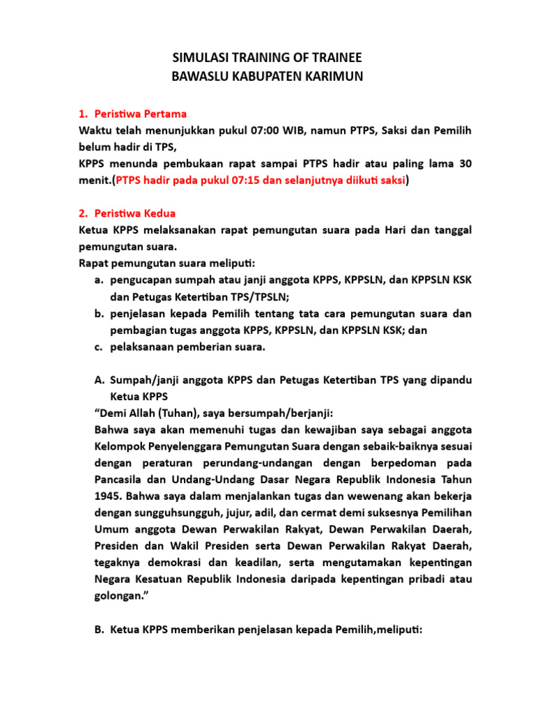 Simulasi Training of Trainee | PDF | Politik