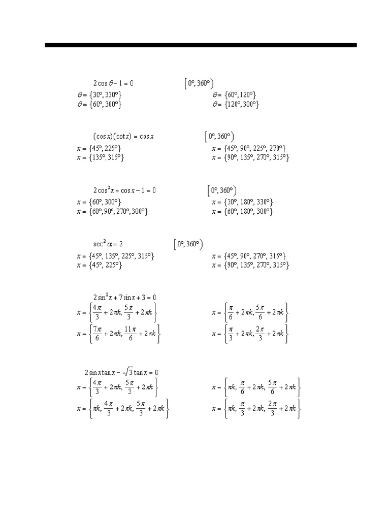 Basic Trigonometric Equations: Multiple Choice | PDF | Mathematical Analysis | Mathematical Objects