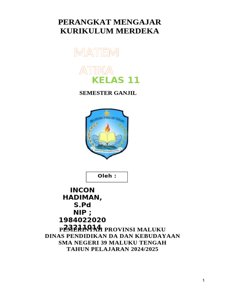 Cover Modul - Bunga Majmk. Matriks Dan Fungsi Komposisi Dan Invers ...