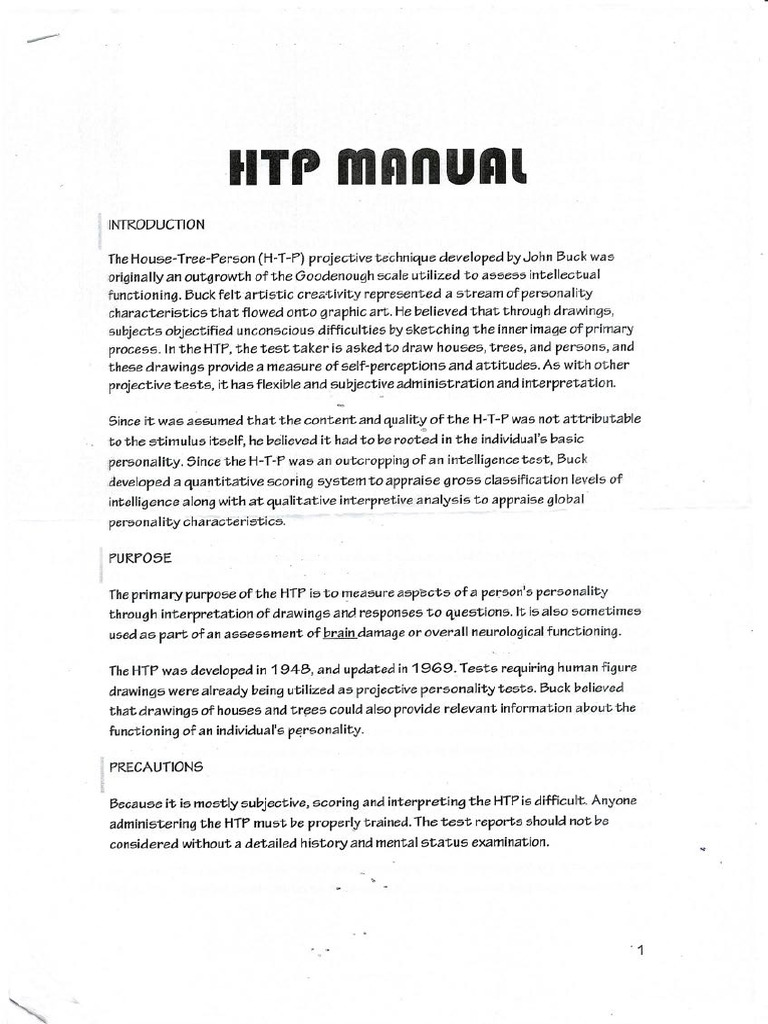 Htp-House Tree Person | PDF