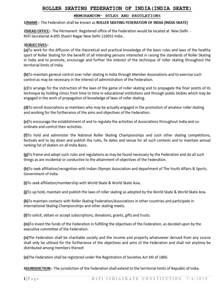 RSFI Constitution and Regulations Overview | PDF | Government