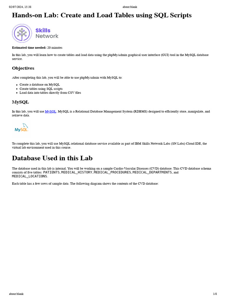 Hands On Lab Create And Load Tables Using Sql Scripts Pdf 7264