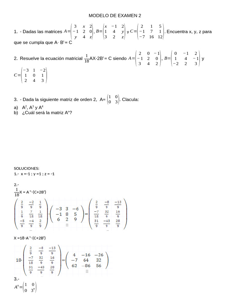Modelo de Examen 2 | PDF