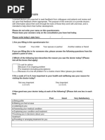 GMC Patient Feedback Questionnaire | PDF | Health Sciences | Public ...