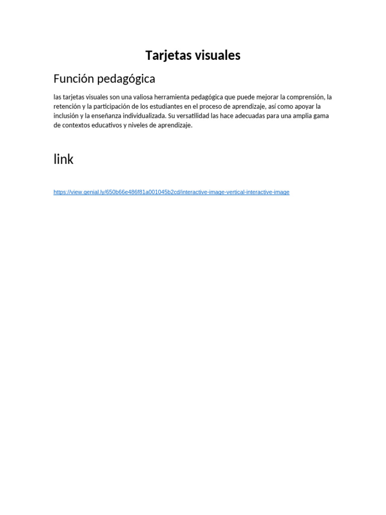 Tarjetas Visuales en Educación Efectiva | PDF