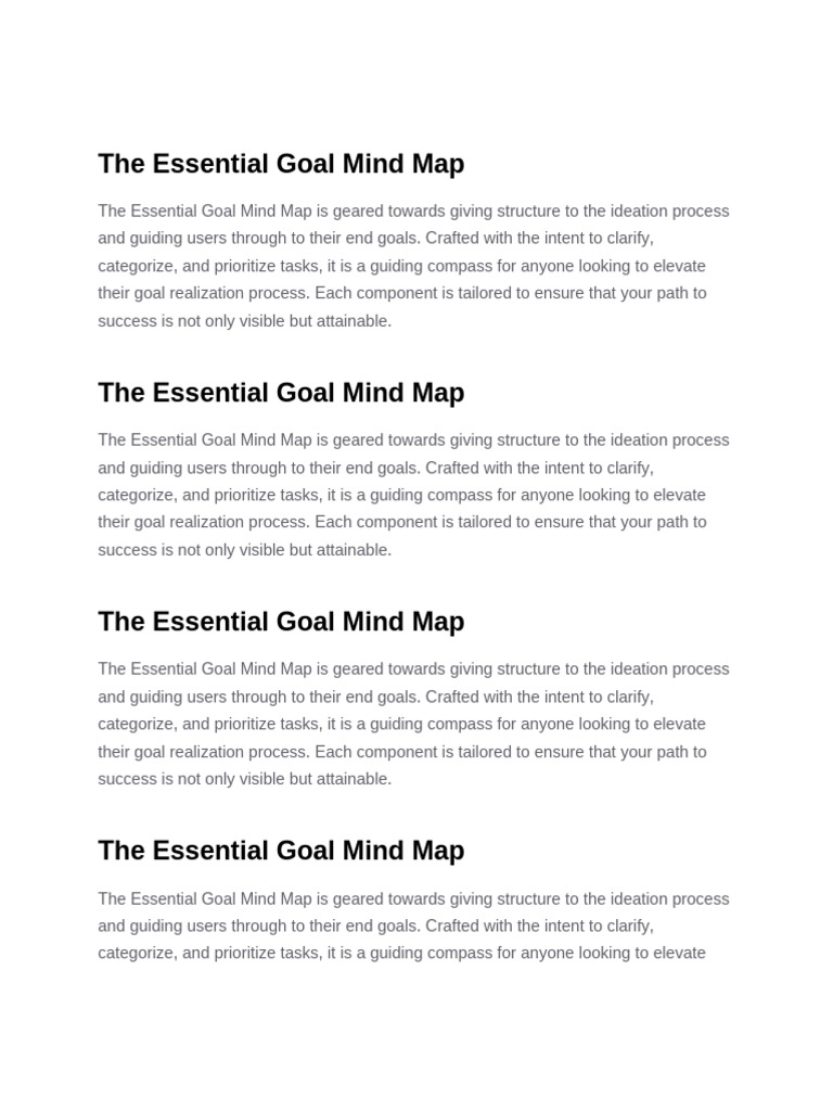 The Essential Goal Mind Map | PDF | Goal