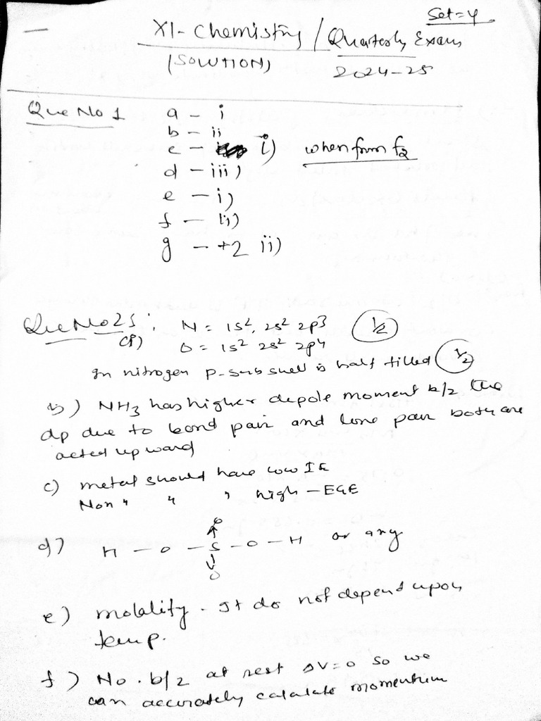 Class 11 Chemistry Paper Solution Set 4 20-Aug-2024 08-55-39 | PDF