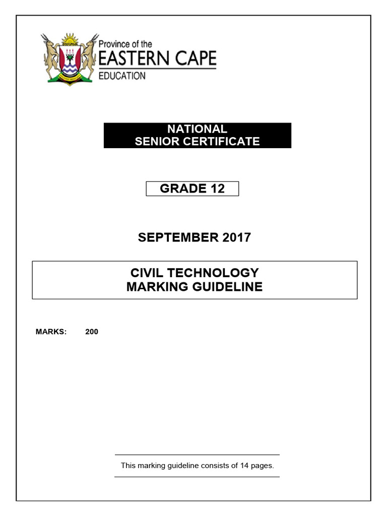 Civil Tech Gr12 Memo Gr12 Sept2017 English | PDF | Concrete | Brick