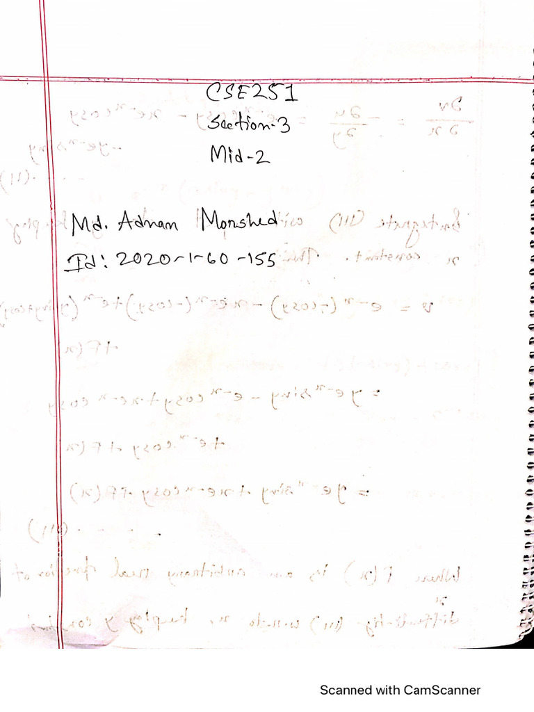 Cse251 Mid2 (Answer) | PDF