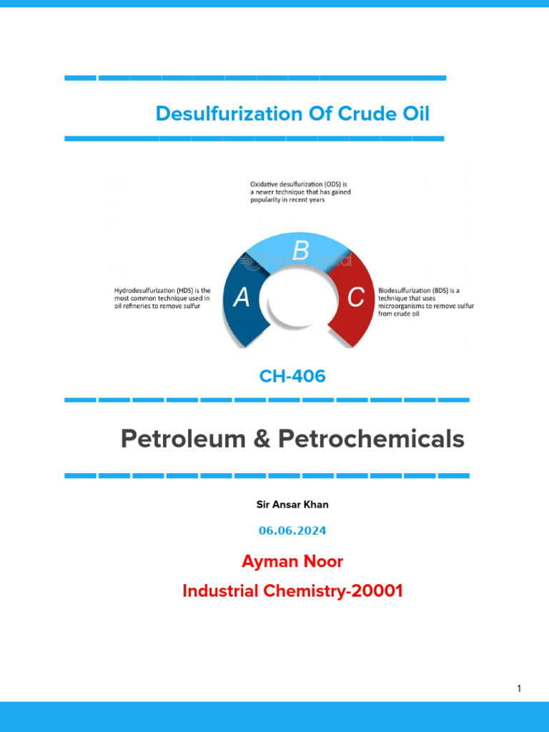 Crude Oil Desulfurization Guide | PDF | Oil Refinery | Chemical Process ...