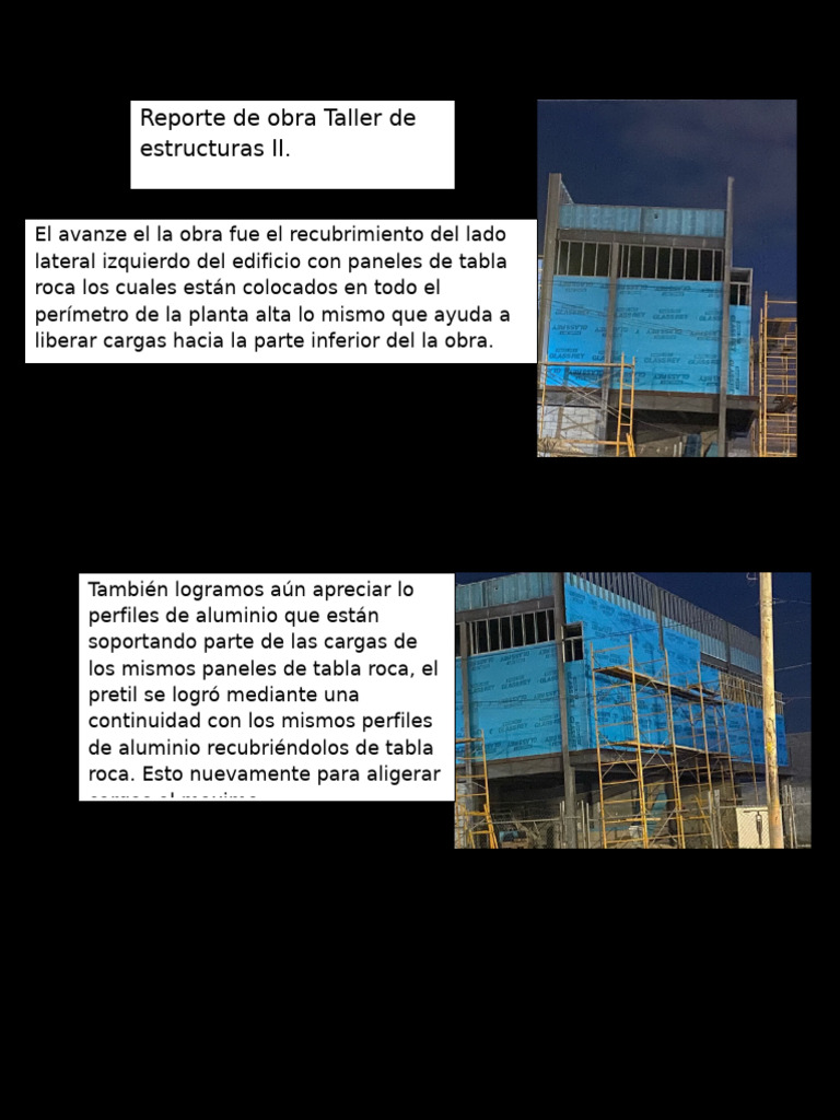 reporte de obra taller Ii | PDF