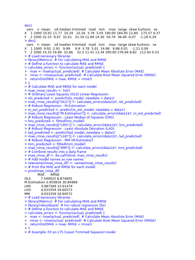 model summaru output | PDF | Errors And Residuals | Coefficient Of Determination