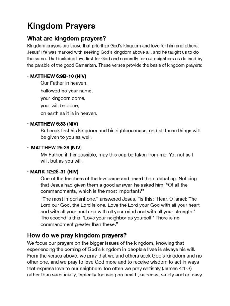 Kingdom Prayers | PDF | Religious Belief And Doctrine | Theology