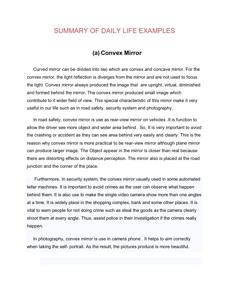 Concave Mirror Examples In Everyday Life