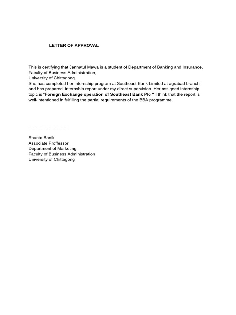 Letter of Approval | PDF