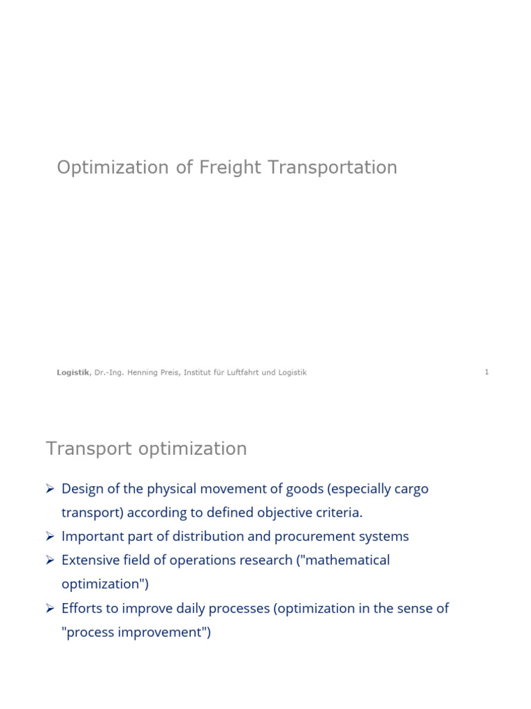 V8_TransportOptimization | PDF | Logistics | Linear Programming