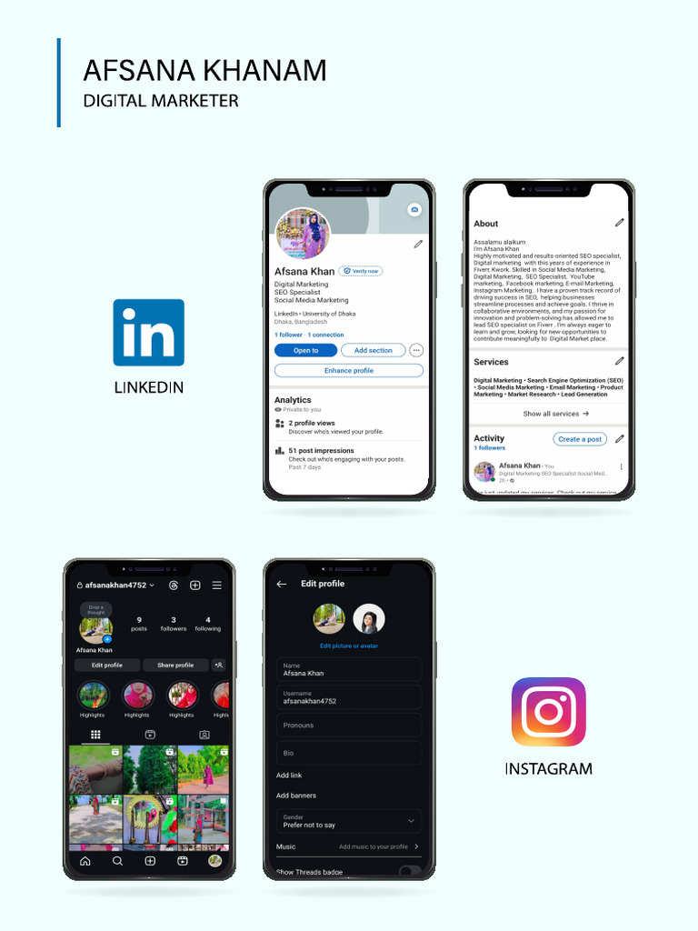 Afsana Khanam - Digital Marketer | PDF