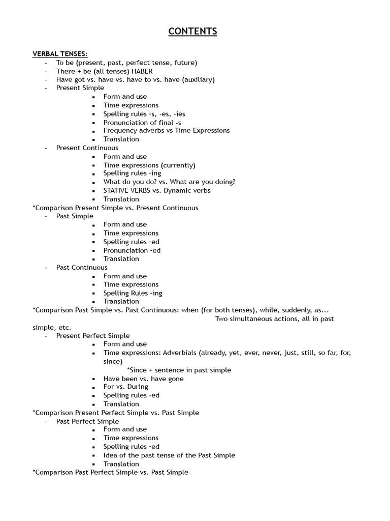 Esquema Gramatica PDF | PDF | Verb | Adjective