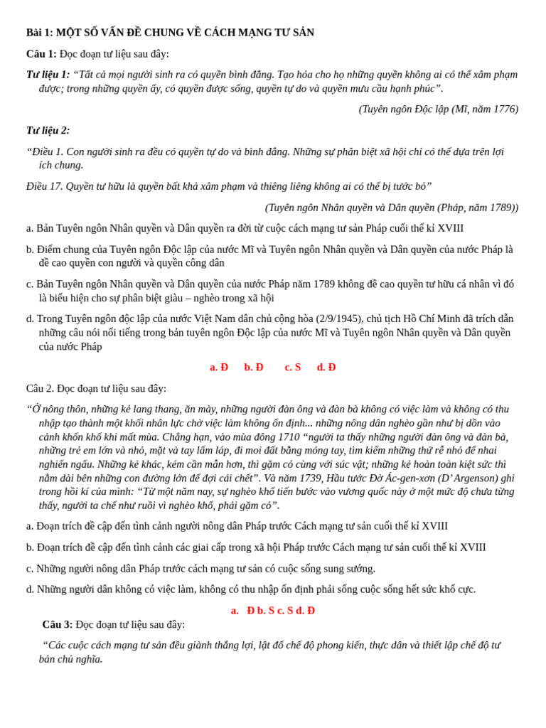 S GK1 Đúng Sai | PDF