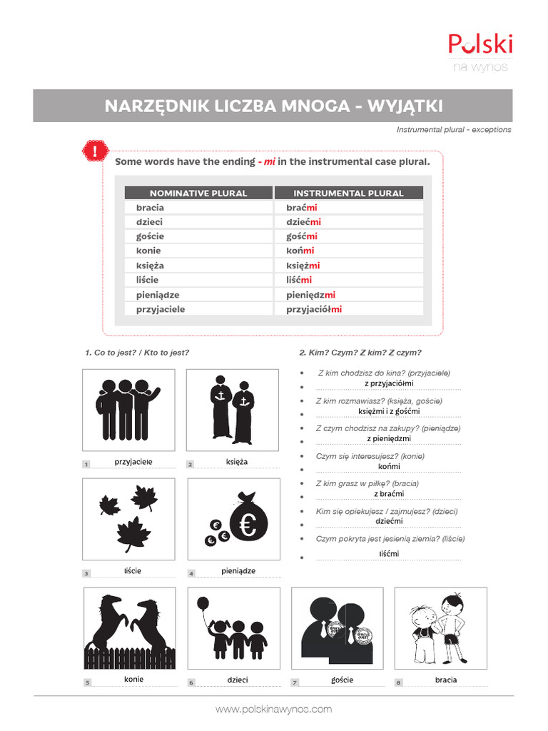 Narzednik Liczba Mnoga Wyjatki - Ad | PDF