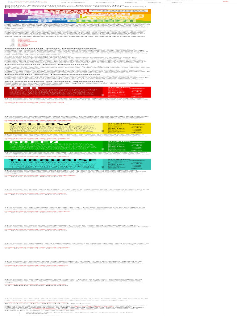 Color Meanings and Their Symbolism | PDF | Color | Emotions