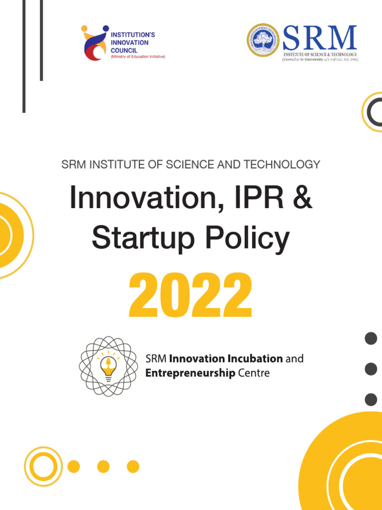 SRM Innovation Ipr Startup Policy | PDF | Startup Company | Small ...