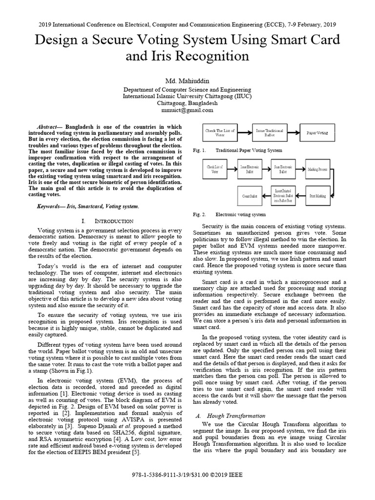 Design A Secure Voting System Using Smart Card | PDF