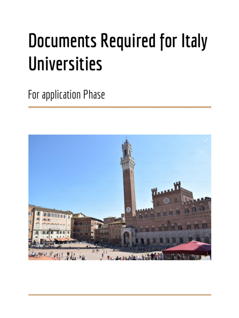 Italy Application Document Ebook | PDF | Test Of English As A Foreign ...