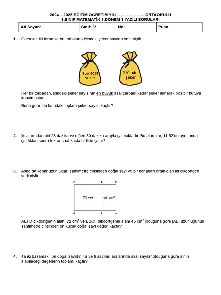 2024 2025 8 Mat 1 1 | PDF