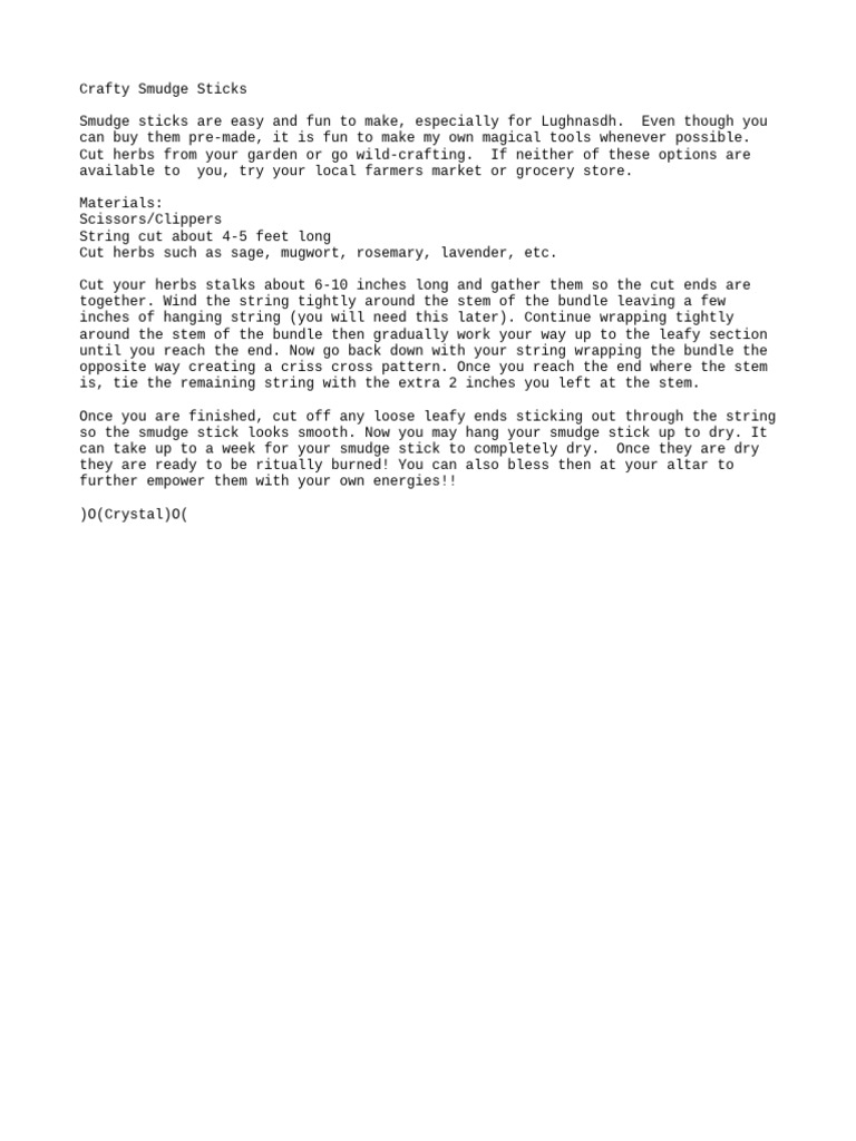 Smudge Sticks | PDF