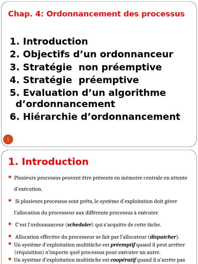 Ordonnancement des processus préemptif | PDF | Ordonnancement dans les ...