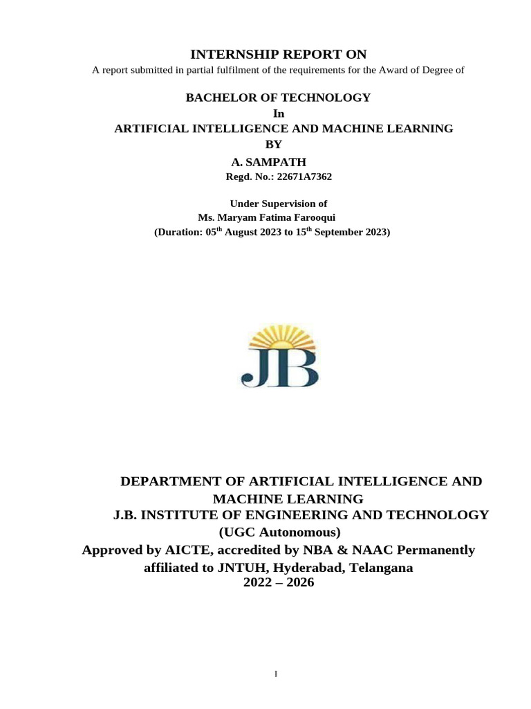 Sampath Report | PDF | Unified Modeling Language | Machine Learning