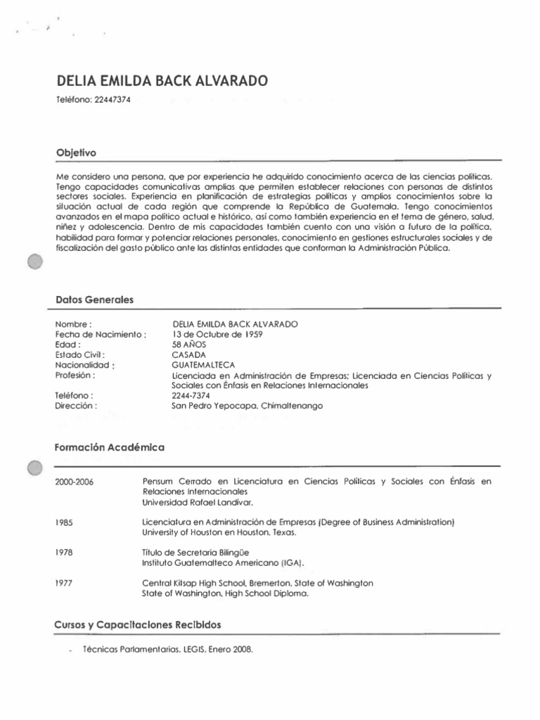 10 Bac Alvarado Delia Emilda | PDF | Guatemala | Ciencias Políticas