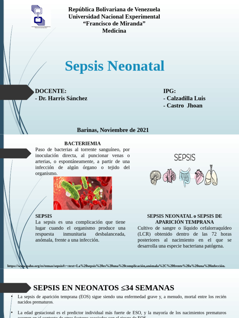 Sepsis Neonatal: Epidemiología y Manejo | PDF | Septicemia | Parto ...