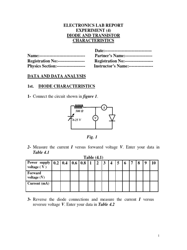 Transistor Charateristics | PDF | Diode | Transistor