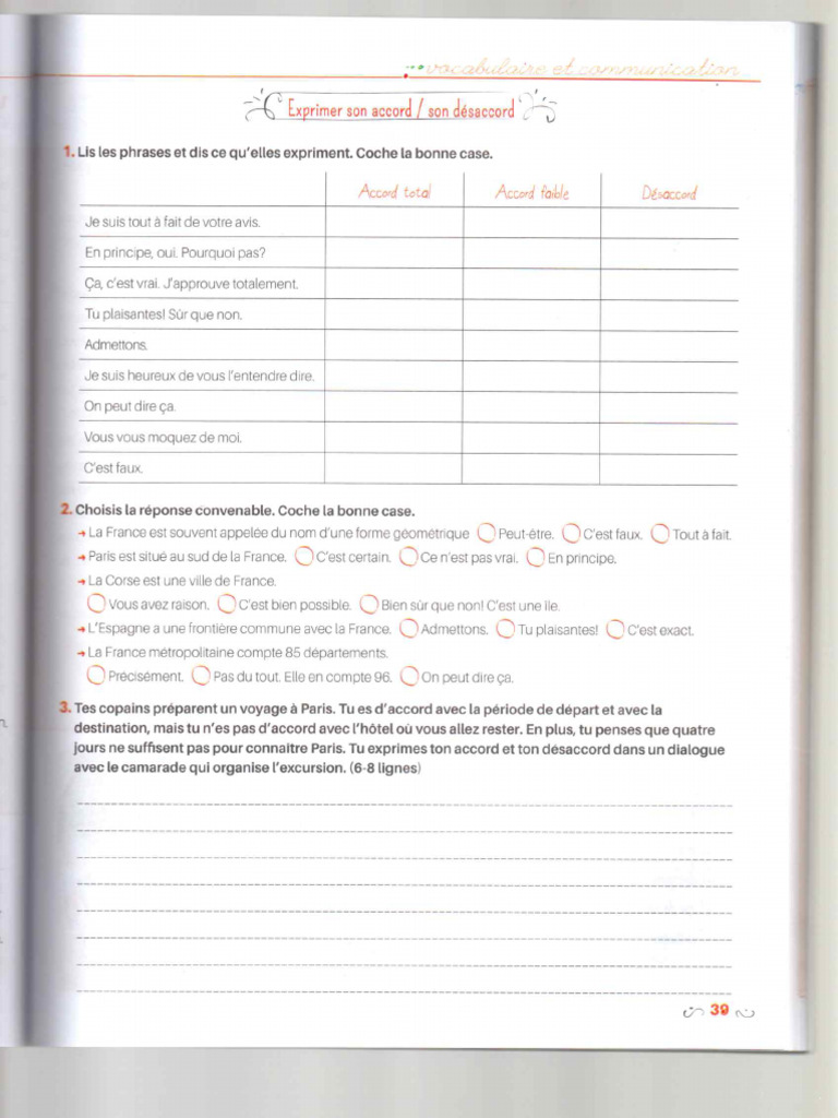 Exprimer Son Accord / Son Desaccord - Exercices | PDF