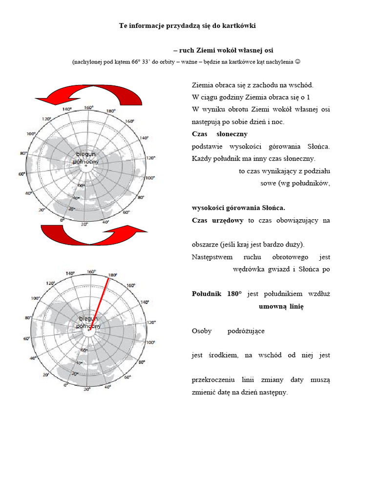 Ruch Obrotowy I Obiegowy Ziemi | PDF