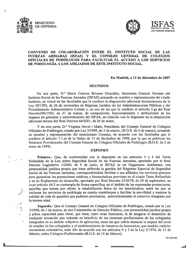 Instituto Social de Las Fuerzas Armadas (ISFAS) | PDF