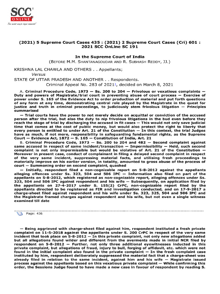 J 2021 5 SCC 435 2021 2 SCC Cri 601 2021 SCC OnLin 919412909336 ...