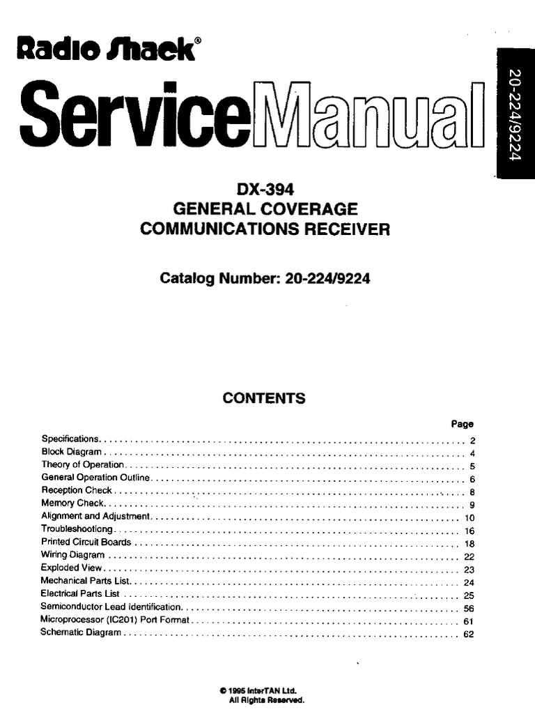DX 394 Service Manual | PDF
