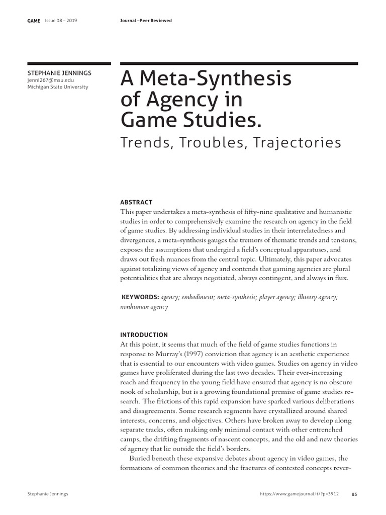 I8 Game 05 Jennings | PDF | Meta Analysis | Experience