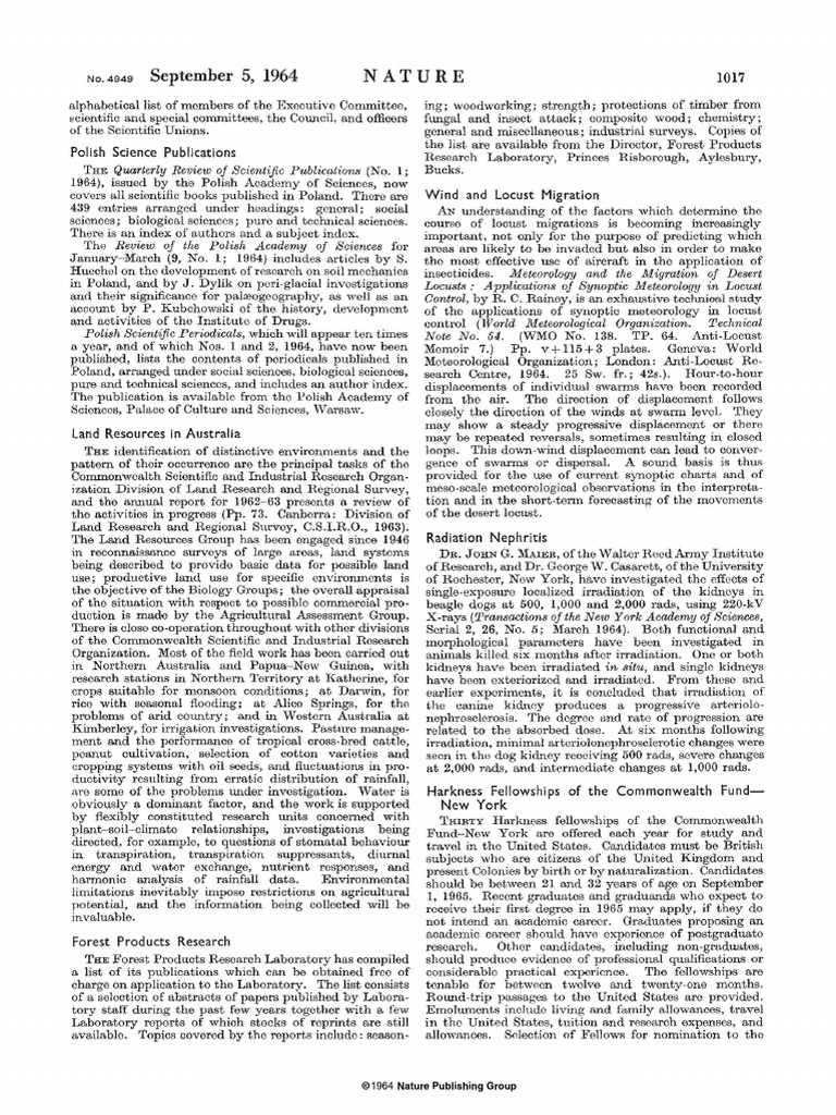 Nature: September 5, 1964 | PDF | Meteorology | Science