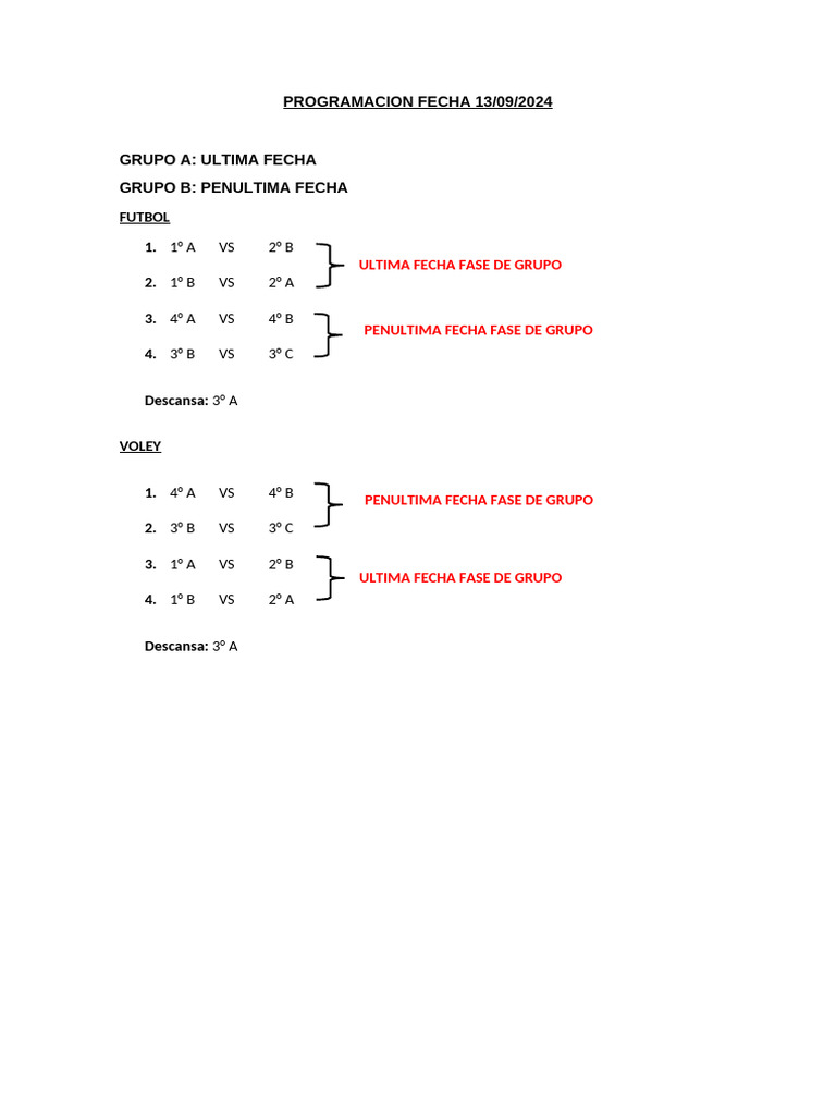 Programacion 3° Grupo A y B Fecha 13 - 09-2024 | PDF