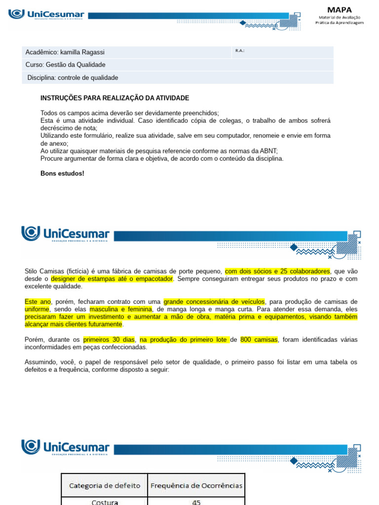 MAPA - 52 Controle Da Qualidade | PDF | Qualidade (negócios)