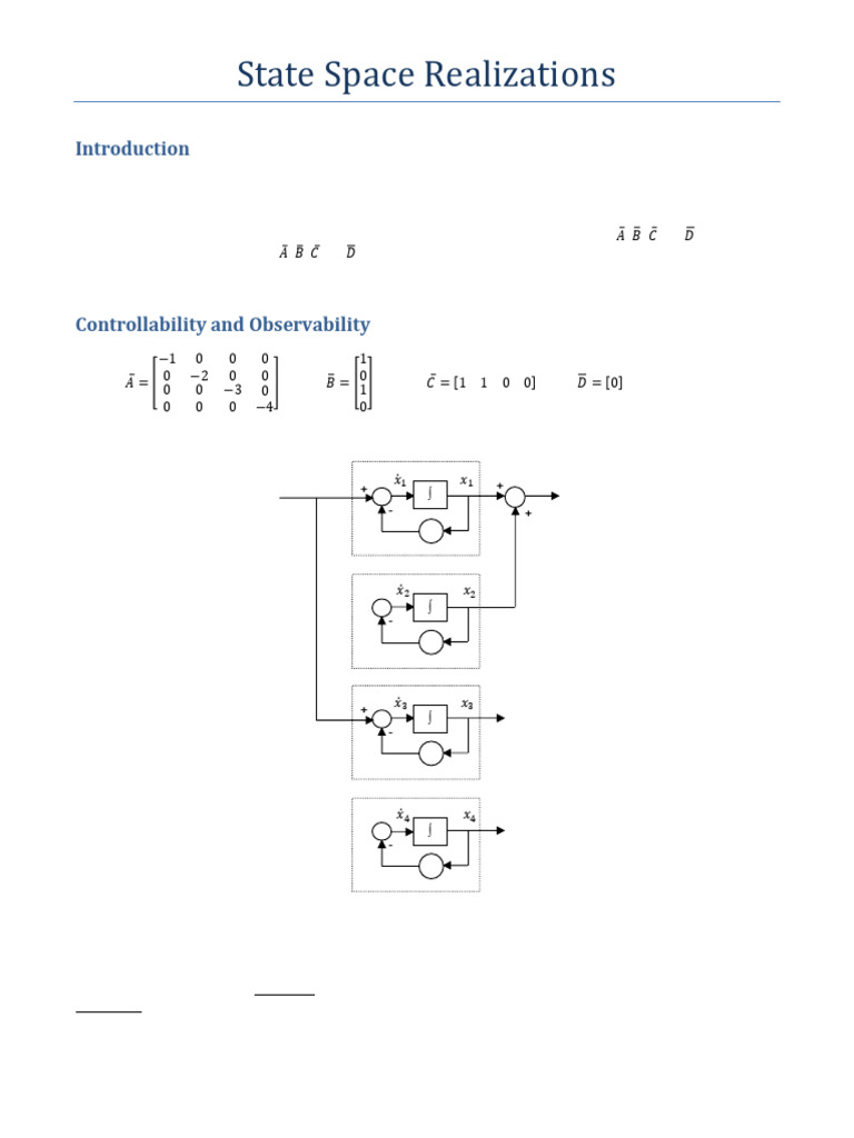 02 State Space Realizations Pdf Eigenvalues And Eigenvectors Matrix Mathematics