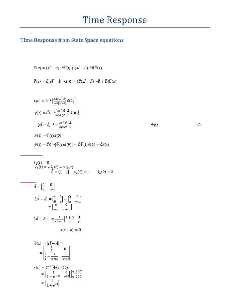 03 Time Response | PDF | Eigenvalues And Eigenvectors | Matrix (Mathematics)